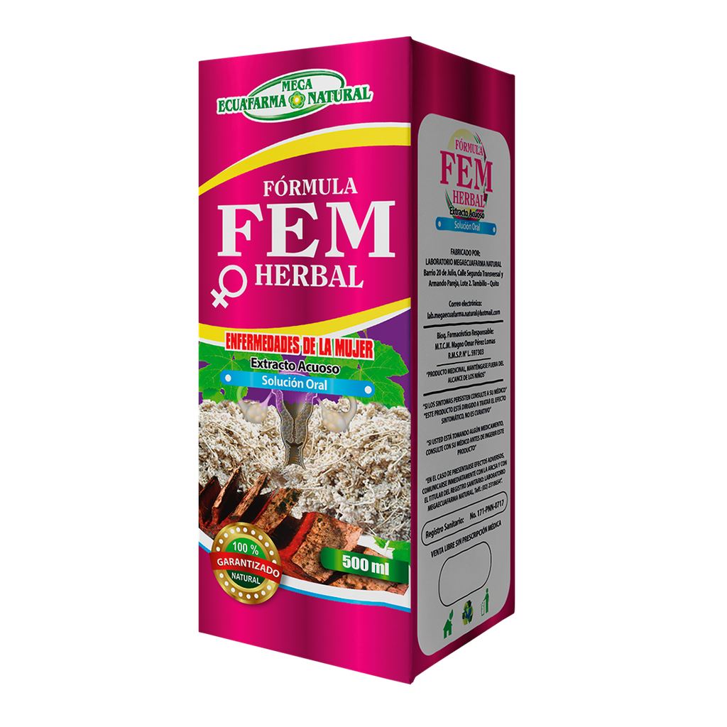 FORMULA FEM HERBAL SOLUCIÓN HERBAL 500 ML MEGAECUAFARMA NATURAL | El Arbolito